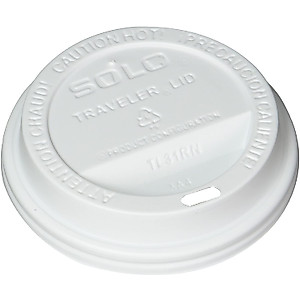 SOLO TLP316-0007 White Traveler Lid for SSP and Bare Paper Hot Cup - 2 Packs of 100 (200 Lids Total)