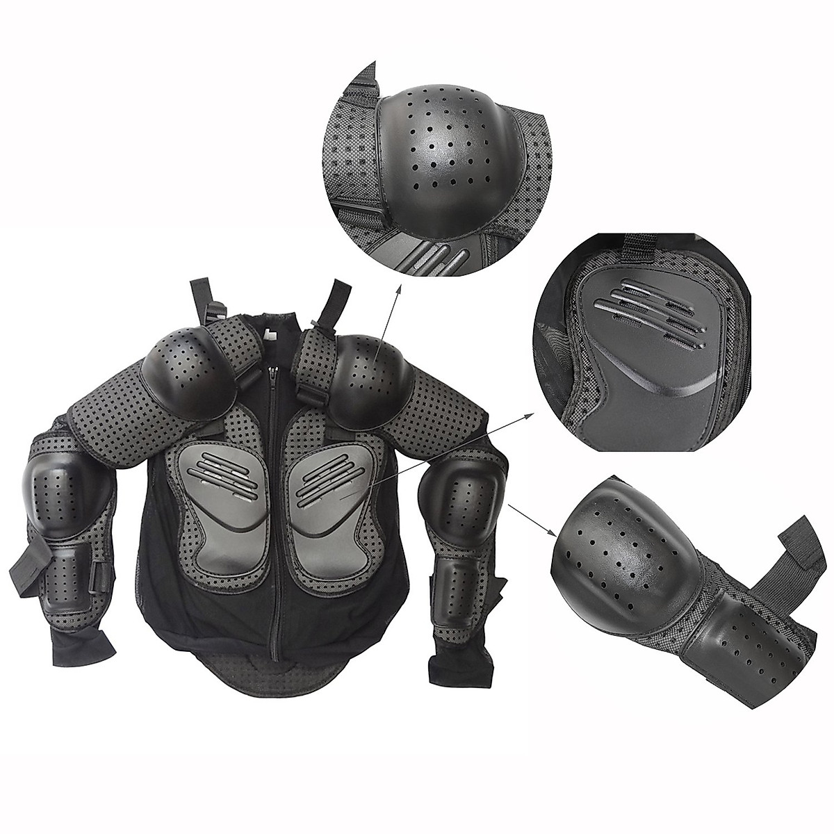 ZXTDR Kids Full Body Armor Protective Gear Jackets Children Mesh Clothing for Motorcycle Motocross Dirt Bike Racing Sports ATV Safety Guard Armored Protector Black (M)