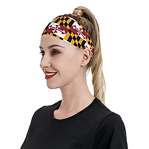 Jogging Headband Maryland Flags Men Women Breathable Sweatbands