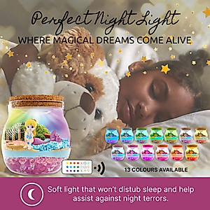 Mermaid Light Up Terrarium Kit for Kids I DIY Mermaid Toys Craft Kits for Kids I Night Light for Kids Crystal Growing Kit I Terrarium Jar for Kids I Birthday Gifts for Girls Age 4-12