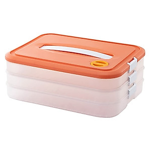 Angoily Fridge Dumpling Storage Box Dumpling Organizer Stackable Freezer Bins ForKitchen Freezer Food Storage Container (3- layer)