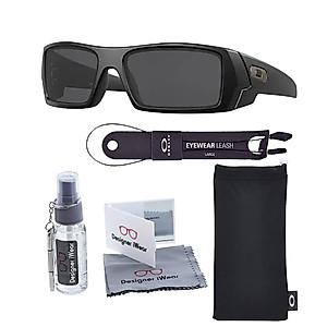 Oakley Gascan OO9014 03-473 Matte Black/Grey Sunglasses Leash+ BUNDLE with Designer iWear Eyewear Kit