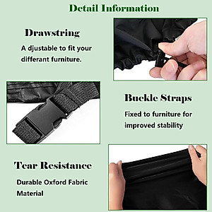 AZKDCL Patio Table Covers for Outdoor Furniture 75L x 55W x 31H inches Waterproof Weatherproof Rectangular Cover 600D Heavy Duty Furniture Covers Tear Resistant Outdoor Table Cover