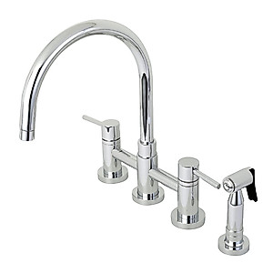 Kingston Brass KS8271DLBS Concord Bridge Kitchen Faucet, Polished Chrome