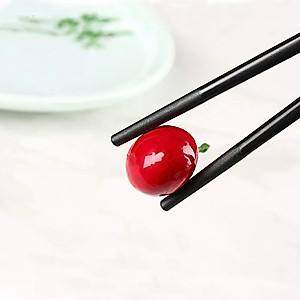 10 Pairs Fiberglass Chopsticks, Reusable Chopsticks and Dishwasher Safe， 9 1/2 Inches - Clover,Silver