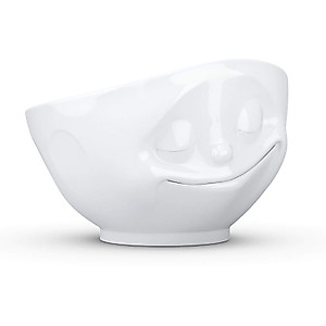 FIFTYEIGHT PRODUCTS TASSEN Porcelain Bowl, Happy Face Edition, 16 oz. White, (Single Bowl) for Serving Cereal, Soup