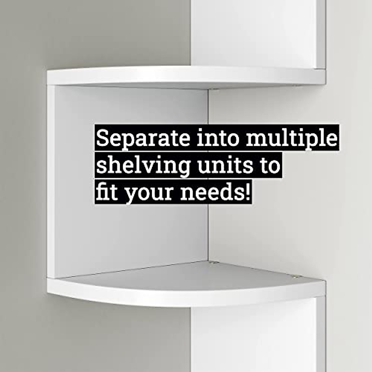 Greenco 5 Tier Wall Mount Corner Shelves Gray Finish