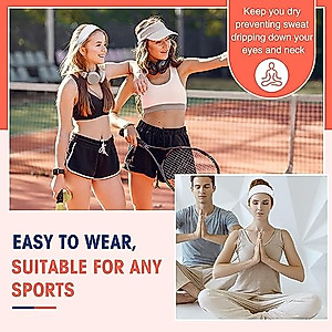 Hotop 20 Pcs Sport Headbands for Girls Women Yoga Headbands Bulk Elastic Headband Non Slip Stretchy Soft Fabric Hair Bands for DIY Team Running Basketball Soccer Pilates(White)