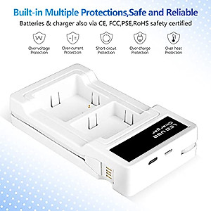 Batteries for Arlo Pro, Arlo Pro 2 (VMA4400), JESSPOW 2-Pack 2580mAh Li-ion Rechargeable Batteries with Charger Station, Battery Replacement ONLY for Arlo Pro/Pro 2 Camera