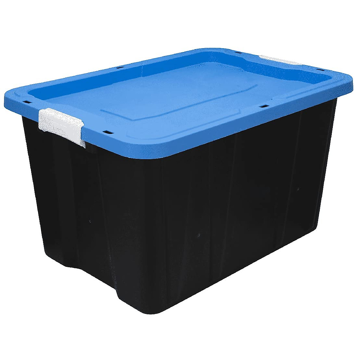 27 Gallon Heavy Duty Latching Plastic Storage Bin Container, Durable Stackable Storage Container With Lid Plastic Storage Box Tote Crate for Garage Storage, Moving Boxes, Black, Set of 4