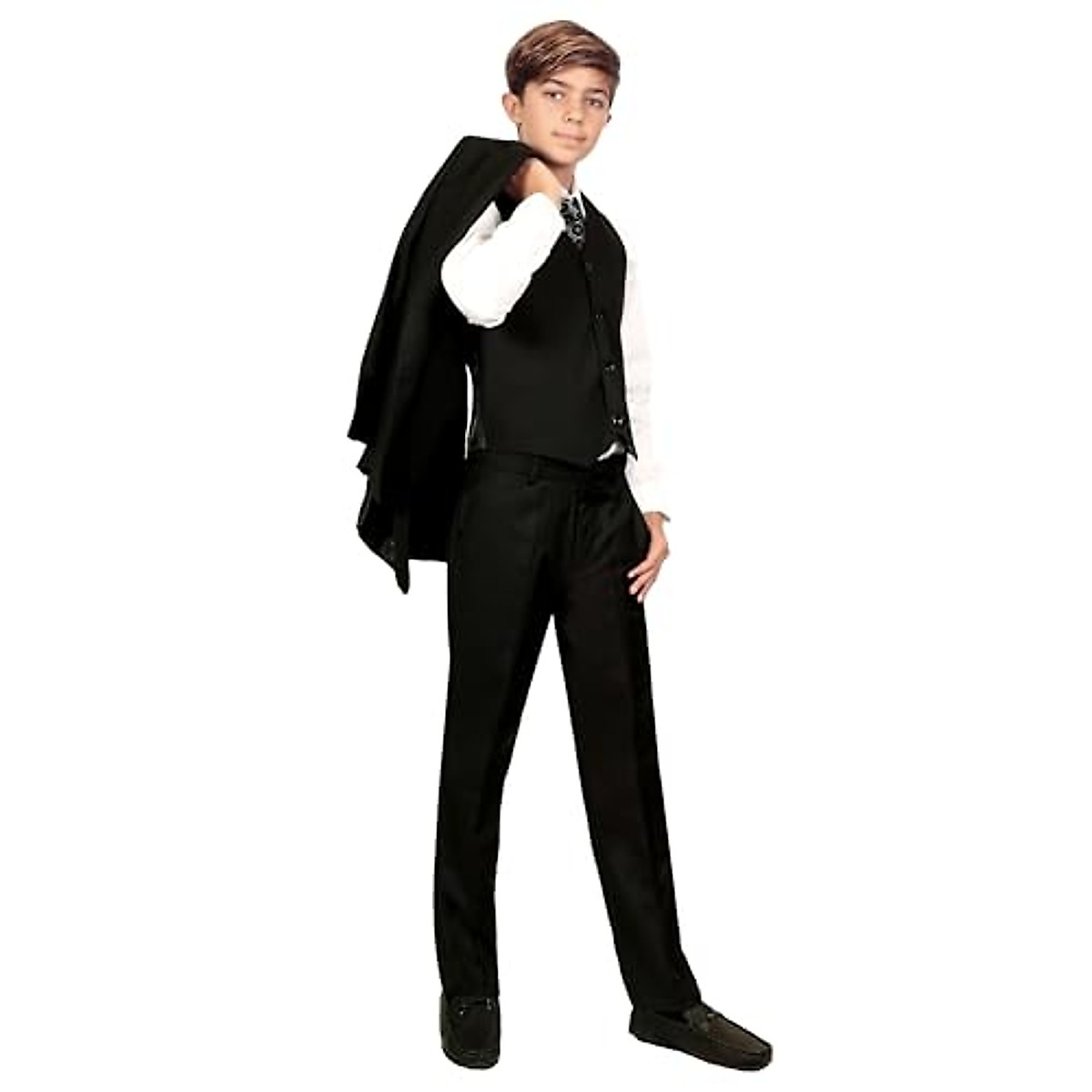 Gioberti Boy's Formal 7 Piece Suit Set, Black, Size 7
