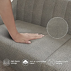 Lonkwa Velvet Futon Sofa Bed Couch, Convertible Sleeper Sofa, 74" Loveseat Futon Couch with Adjustable Backrests, Grey Couches for Living Room Bedroom Apartment