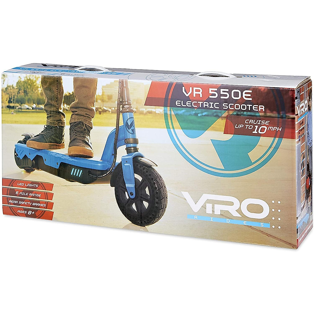 VIRO Rides VR 550E Rechargeable Electric Scooter With Lights - Ride On UL 2272 Certified, Multicolor
