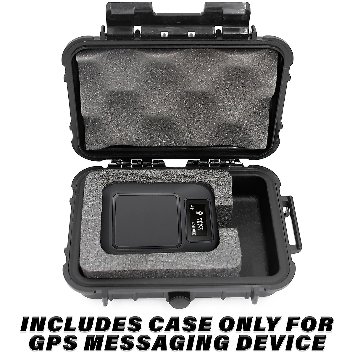 CASEMATIX Travel Case Compatible with GPS Garmin inReach Messenger Satellite Communicator and Accessories in a Rugged, Waterproof Shell, Includes Case Only with Custom Foam