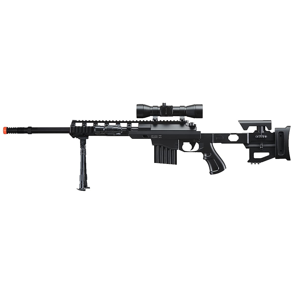 Goldenball CQB Spring ABS Airsoft Tactical Sniper Rifle Gun with Folding Stock + Flashlight + Bipod