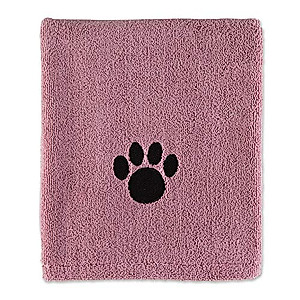 Bone Dry Pet Grooming Towel Collection Absorbent Microfiber X-Large, 41x23.5", Embroidered Rose