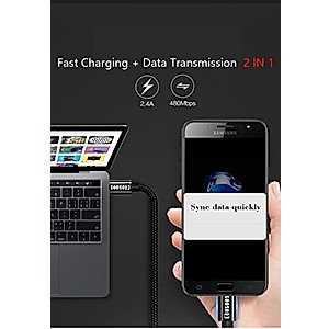 COSOOS 4 Short USB Type C Cables (9in/23cm) Nylon Braided Fast Charge & Sync USB C to USB 3.0 Cables for Samsung Galaxy S21 20 S10 S9 S8 Note 10,9,8, Google Pixel,LG V20 G5 G6, Charging Station,