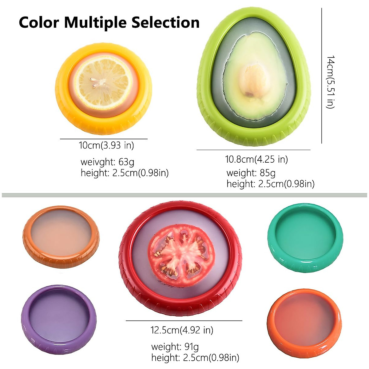 COHHFWPD Silicone Fruit Storage Box 4pcs, Reusable Silicone Fruit Storage Containers for Fridge, Keep Fresh Vegetable, Fruit and Meat