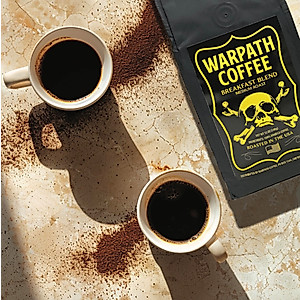 Warpath Coffee Medium Roast Ground Coffee, Breakfast Blend, High Caffeine, Extra Strong Roasted 100% Arabica Coffee Ground Beans, Rich Aroma, Full Bodied Intense Cup, Created by Navy SEALs, 12oz