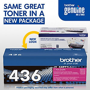 Brother Genuine Super High Yield Toner Cartridge, TN436M, Replacement Magenta Toner, Page Yield Up to 6,500 Pages, Amazon Dash Replenishment Cartridge, TN436