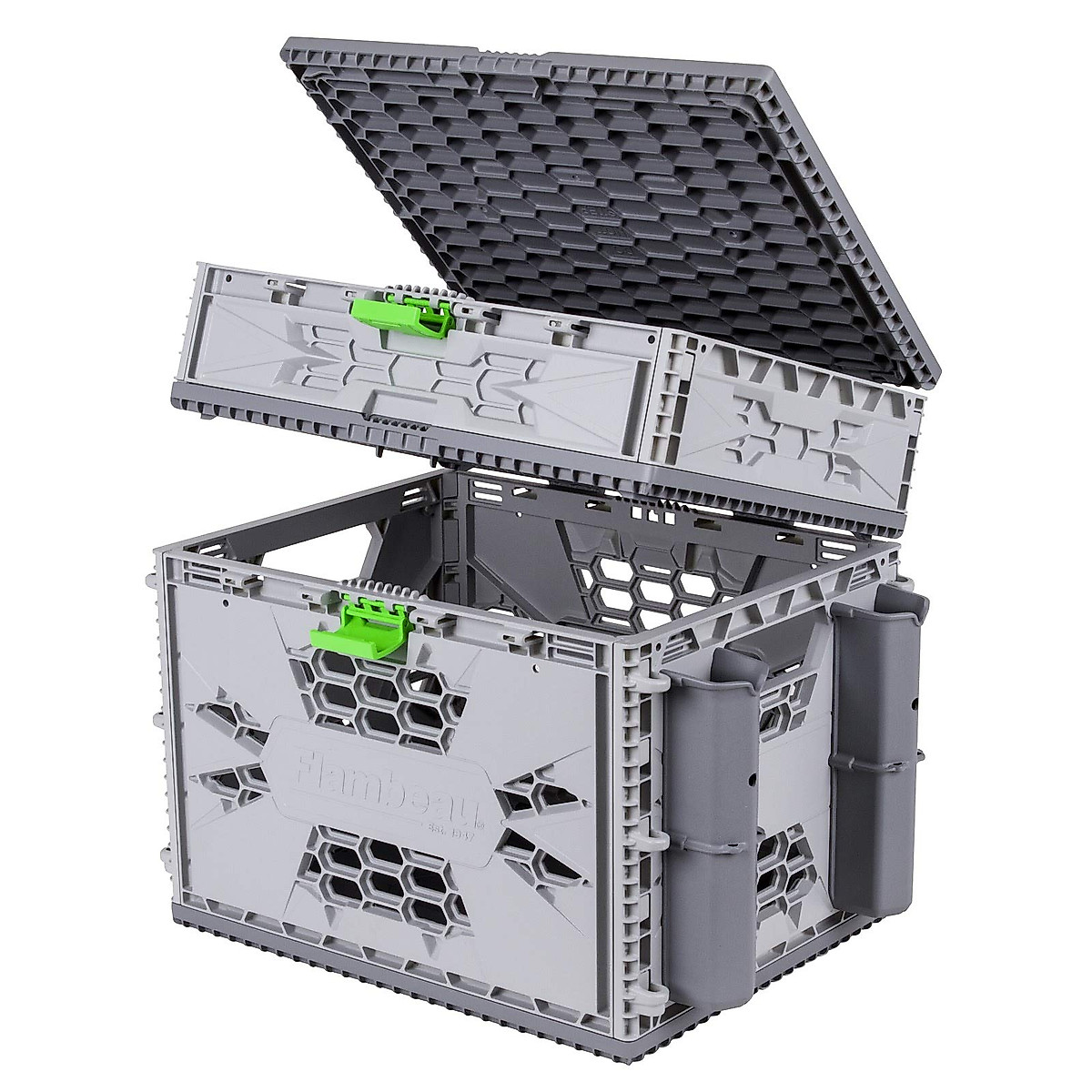 Flambeau Outdoors 455TKP Tuff Krate, Kayak Tackle Storage Solution, Fishing Organizer Crate, Premium, Gray