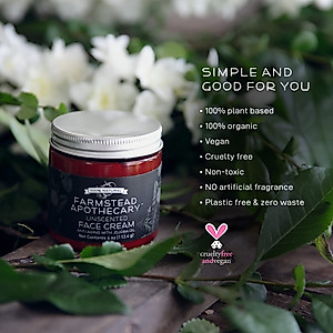 Farmstead Apothecary 100% Natural Anti-Aging Face Cream with Jojoba Oil, 4 oz (Unscented)