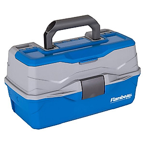 Flambeau Outdoors Classic Tray Tackle Boxes - 3-Tray Red/Gray and 2-Tray Blue/Gray