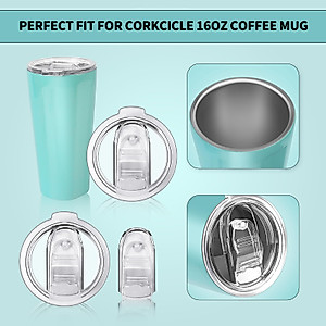 UXIETIN 16oz Replacement Lid Compatible with Corkcicle Travel Coffee Tumbler,Spill Proof Double Sealing Lid Replacement Compatible with 16oz Corkcicle Accessories