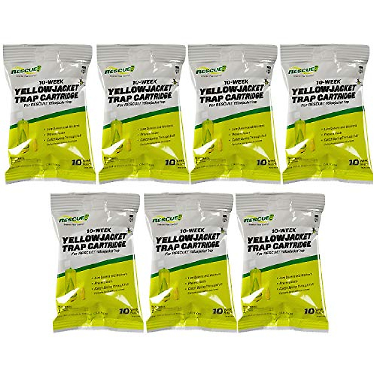 RESCUE! Yellowjacket Attractant Cartridge (10 Week Supply) – for RESCUE! Reusable Yellowjacket Traps - (7 Pack)