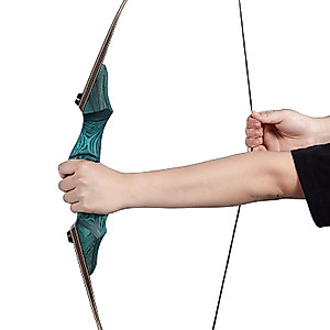 Black Hunter Takedown Recurve Bows for Adults Archery Bow Set Hunting Bow 60" 20-60 lbs Right Hand Wooden Riser with Arm Guard and Finger Guard for Outdoor Shooting Hunting Competition (45 lbs)