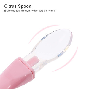 Zerodeko Silicone Baby Spoon, Baby Self Feeding Spoon with Fruit Scraper, First Feeder Spoon Safety Food Spoon for Infant, Toddler, Kids, Gifts for Babies, Parents (Pink)