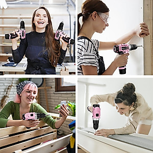 GardenJoy Cordless Power Drill Set: 12V Electric Drill with Battery and Charger, 2 Variable Speed, 24+1 Torque Setting, 3/8-Inch Keyless Chuck, Portable Drill and 30pcs Drill/Driver Bits