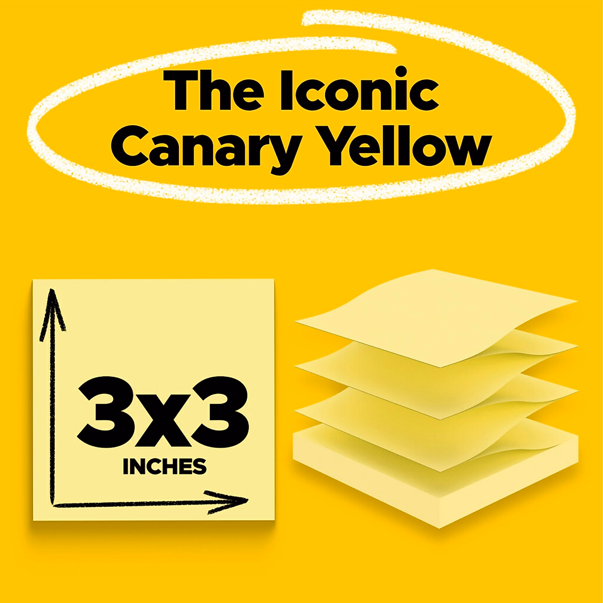Post-it Super Sticky Pop-up Notes, 4 in x 4 in, 5 Pads, 2x the Sticking Power, Canary Yellow, Recyclable (R440-YWSS)