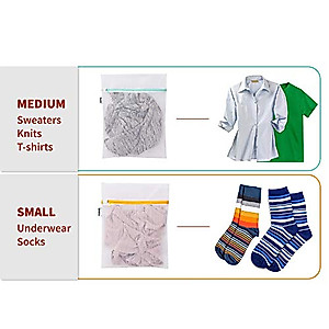 Mamlyn Mesh Laundry Bag for Delicates, Wash Bags for Underwear and Lingerie, Makeup Organizer Bag (1 Medium, 1 Small)