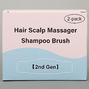 FREATECH 2-Pack Hair Scalp Massager Shampoo Brush, Shower Hair Brush with Long & Flexible Silicone Bristles for Scalp Scrub, Head Massage and Hair Growth, Dandruff Comb Scalp Scrubber Exfoliator