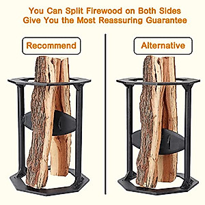 GARDRIT Wood Splitter Cast Steel Log Splitter, Heavy Duty Kindling Splitter Safety and Effcient Firewood Splitter Kindling Splitter Cracker Wood Splitter Wedge