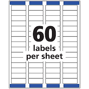 Avery Return Address Labels with Sure Feed for Inkjet Printers, 2/3" x 1-3/4", 1,500 Labels, Permanent Adhesive (8195), White