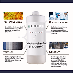 Chemfulfill Triethanolamine – Tea 99% (Highly Concentrated) (5-Gallon (640 fl oz))