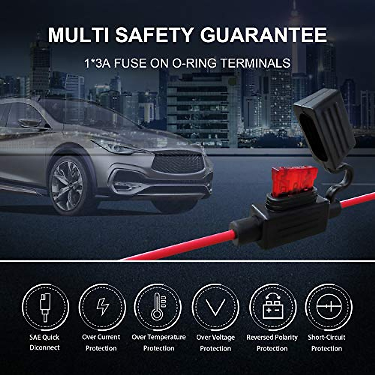 TANKPOW 750mA Battery Charger,12V Car Battery Charger,Float Charger,Trickle Charger and Battery Maintainer for Automotive,Car,Motorcycle,Lawn Mower,SLA AGM Gel Lead-Acid Batteries