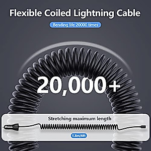 iPhone Car Charger [Apple MFi Certified], Weduda 32W Super Fast Car Phone Charger Cigarette Lighter USB Car Adapter with Build-in 6FT Coiled Lightning Cable for Apple iPhone 14/13/12/11/XR/Max,iPad