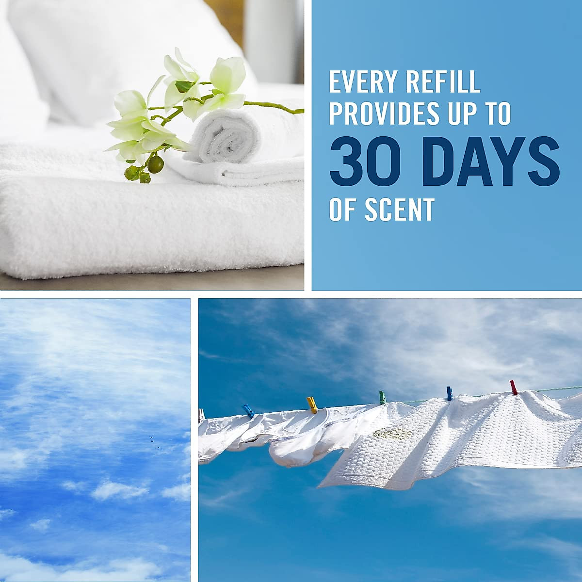 Febreze Linen & Sky Air Purifier Scent Refill Cartridge, 2-Pack, White, 2 Count