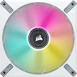 CORSAIR ML140 RGB Elite, 140mm Magnetic Levitation RGB Fan with AirGuide, Single Pack - White Frame