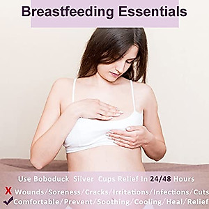 Boboduck The Original Silver Nursing Cups - X-L Size Nipple Shields for Nursing Newborn, 999 Carat Silver Nipple Covers for Breastfeeding