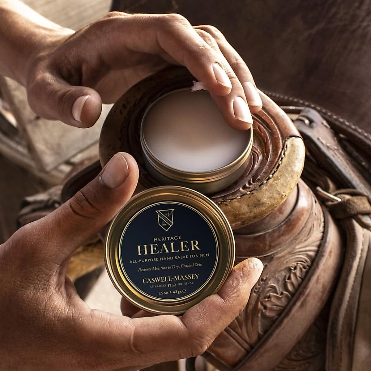 Caswell-Massey Healer All-Purpose Salve, Soothing Hand Cream with Beeswax & Orange, Cedarwood & Rosewood Oils, For Hands, Cuticles & Lips, 1.5 Oz