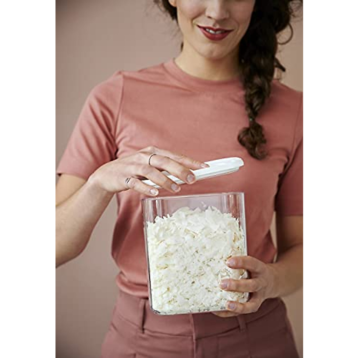 Mepal - Storage Container Modula 4-Piece Set – Clear Food Container with Lid - Kitchen Organizers & Plastic Storage Boxes – Stackable & Airtight – 4 x 2000 ml – White