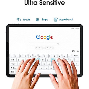 amFilm PAPERed Glass Screen Protector compatible with iPad Pro 11 (2021), iPad Pro 11 (2019), iPad Air 4 (2020), 9H Paper-Matte Finish, Face ID, Apple Pencil 2nd Compatible, Tempered Glass, 1 Pack