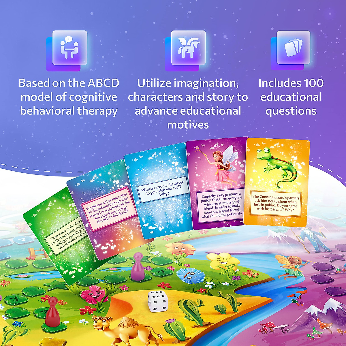 CBTrail Therapy Game for Kids - CBT Emotional Game to Develop Social Skills and Emotional Intelligence - Recovery Board Game for Counselors, Anger, Occupational and Group Therapy, ADHD, and Autism