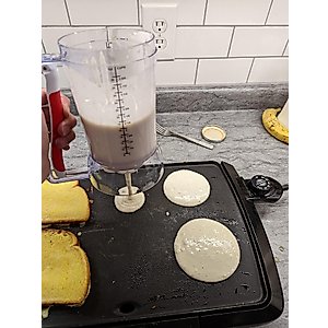Waffles Batter Dispenser n Waffle Tongs Combo Set,Get Perfectly Fluffy Waffles Every Time! Batter Measuring Separator for Pancakes, Cupcake, Muffin Quick Filling Cookie Batter