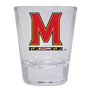 R and R Imports Maryland Terrapins Round Shot Glass 4-Pack Officially Licensed Collegiate Product