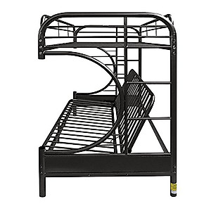 Acme Furniture Eclipse Twin XL Over Queen and Futon Bunk Bed in Black